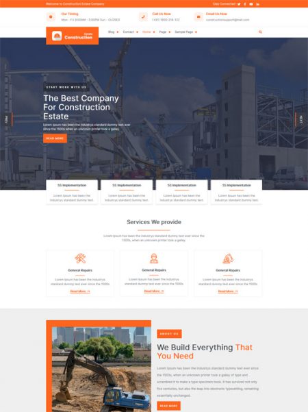15+ Best Free Construction WordPress Themes 2025 – freshDesignweb