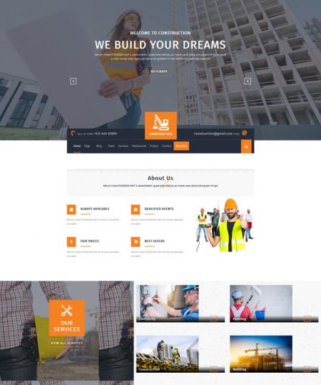 15+ Best Free Construction WordPress Themes 2025 – freshDesignweb