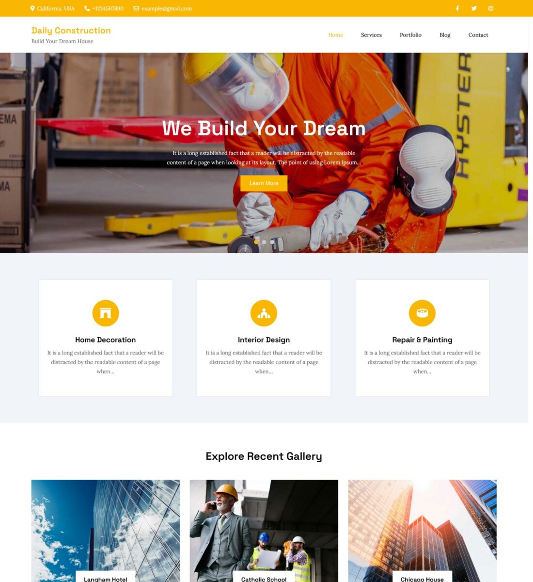 15+ Best Free Construction WordPress Themes 2025 – freshDesignweb