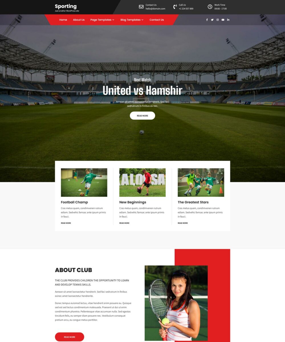10+ Best Free Sports WordPress Themes for 2025 – freshDesignweb