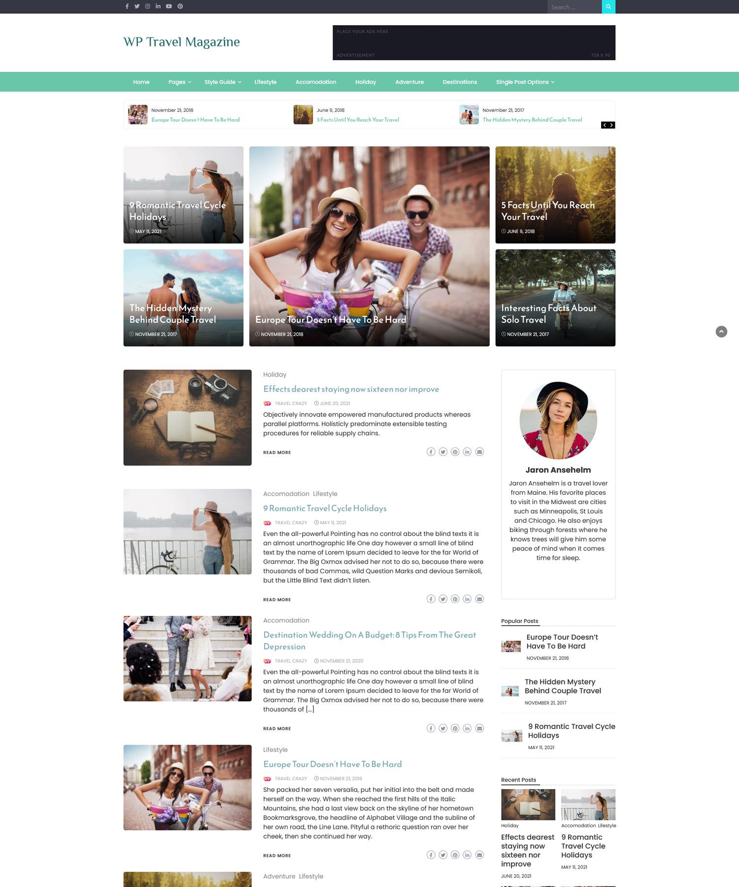 33 Best Free Travel WordPress Themes for Tour Trips Blog - freshDesignweb