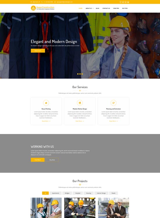 25 Best Free Construction WordPress Themes 2024 - freshDesignweb