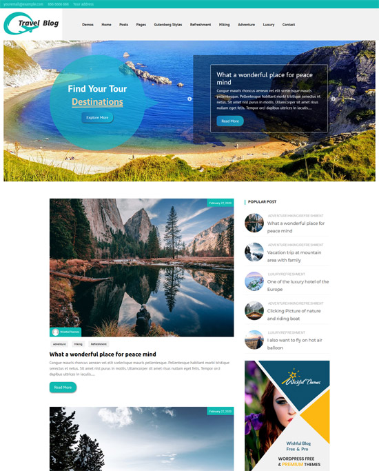 33 Best Free Travel WordPress Themes for Tour Trips Blog – freshDesignweb