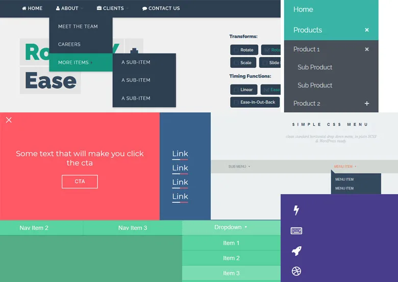 120 Free CSS CSS3 Menu Navigation 2024 – freshDesignweb