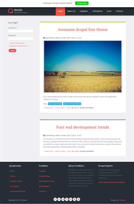 50 Best Free Responsive Drupal Themes - freshDesignweb