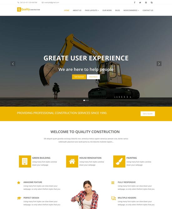 25 Best Free Construction WordPress Themes 2024 - freshDesignweb