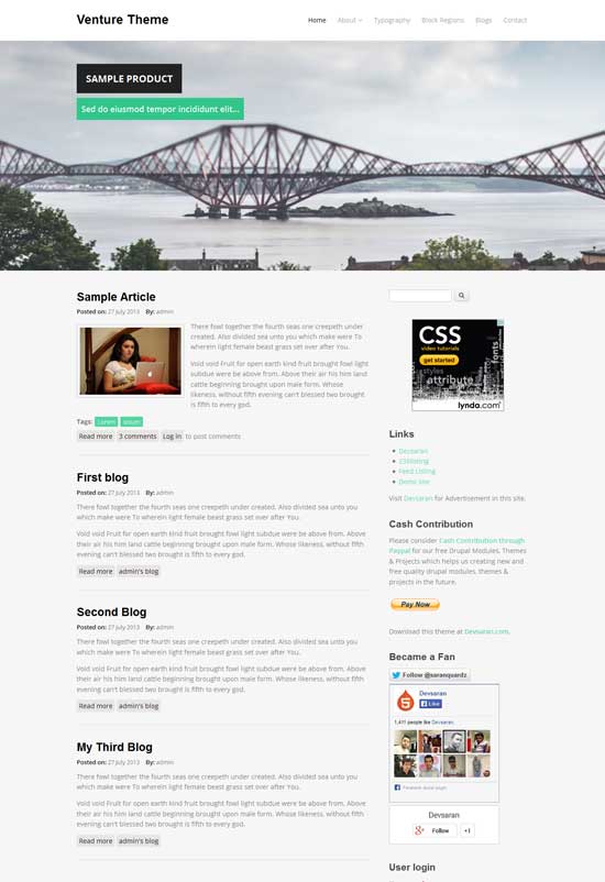 50 Best Free Responsive Drupal Themes - freshDesignweb
